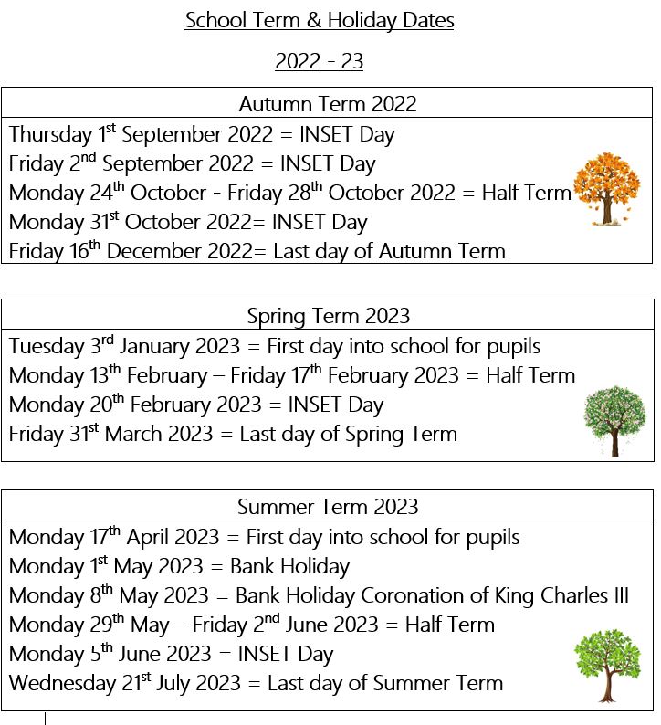 Important Dates | Nursling Primary School